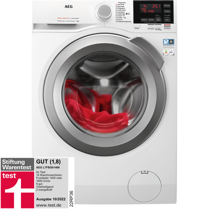 7000 ProSteam® / 8 kg Waschmaschinen 8 kg | AEG